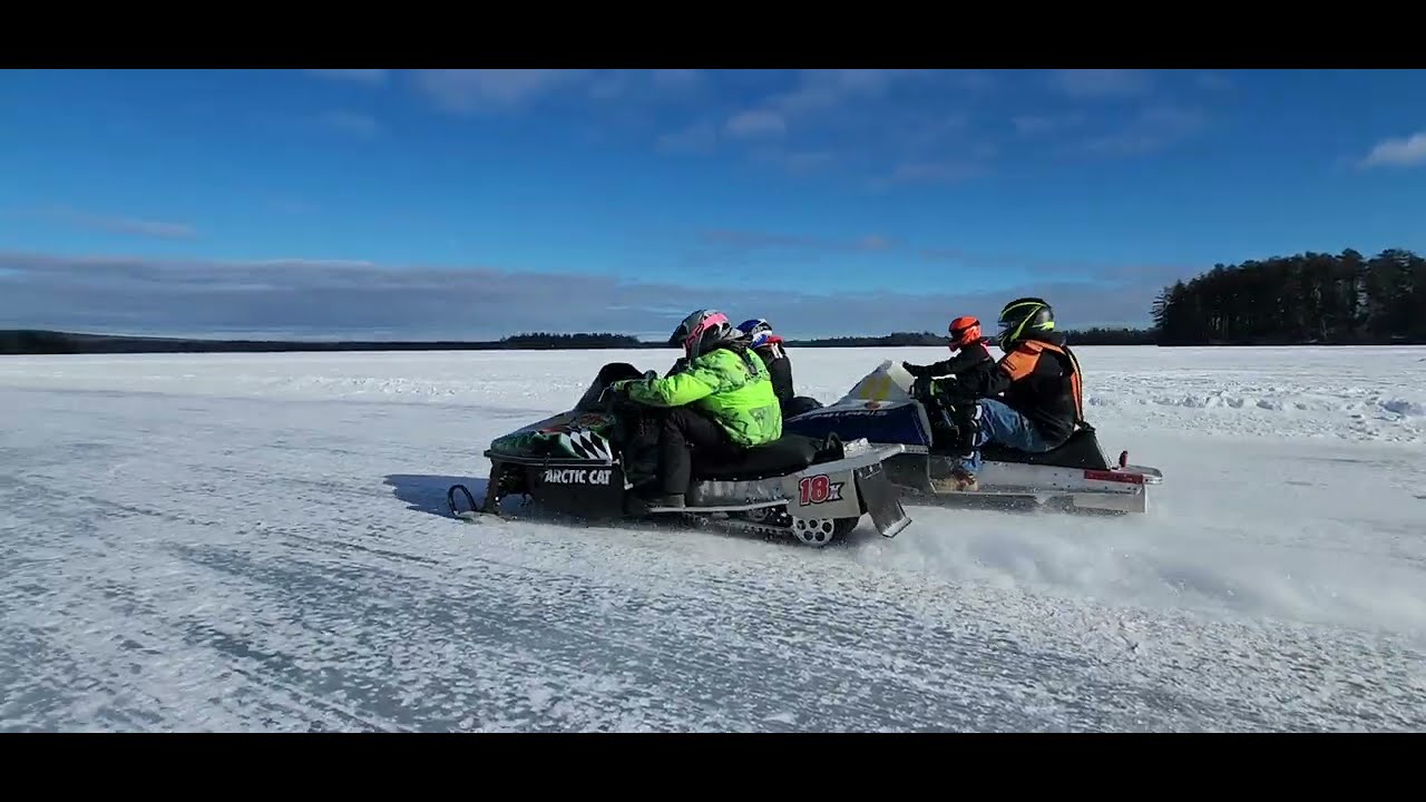 340 and f500 class ice ovals South Branch one lungas snowmobile racing ...