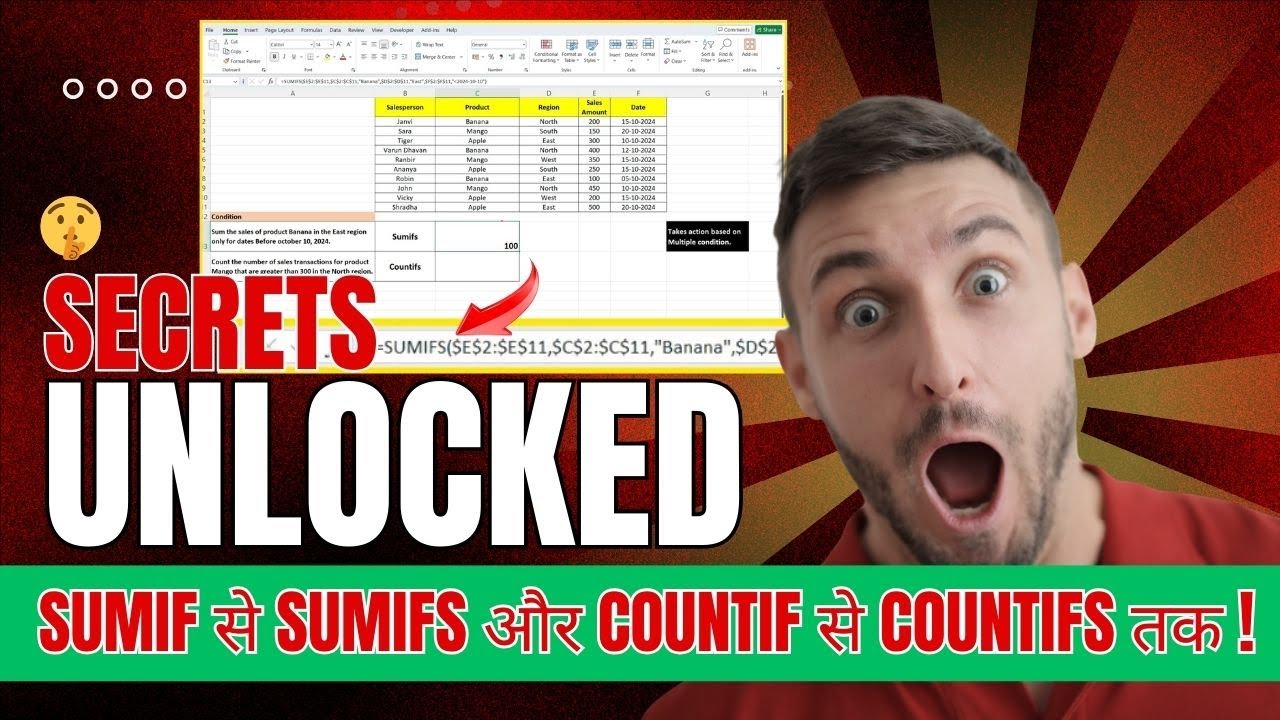 Excel Secrets Unlocked: SUMIF vs. SUMIFS & COUNTIF vs. COUNTIFS | # ...