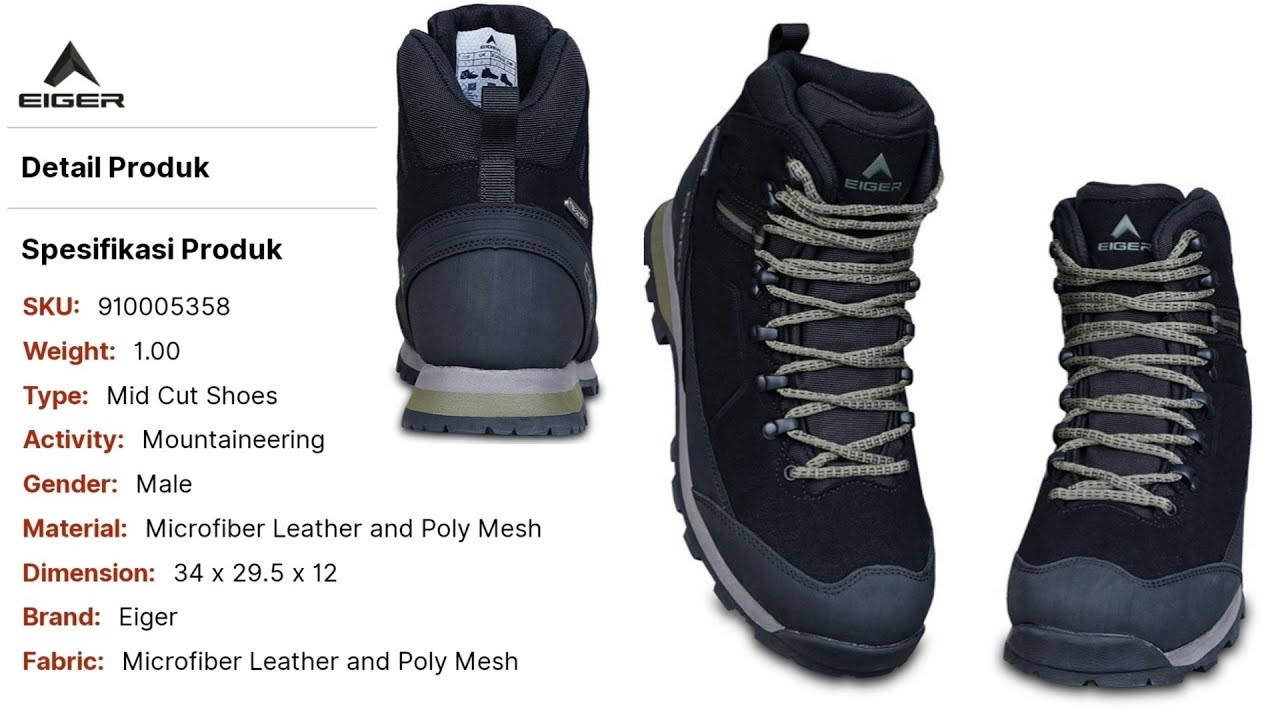 EIGER CAYMAN LITE || BOOTS WATERPROOF EIGER BLACK || 910005358 - YouTube