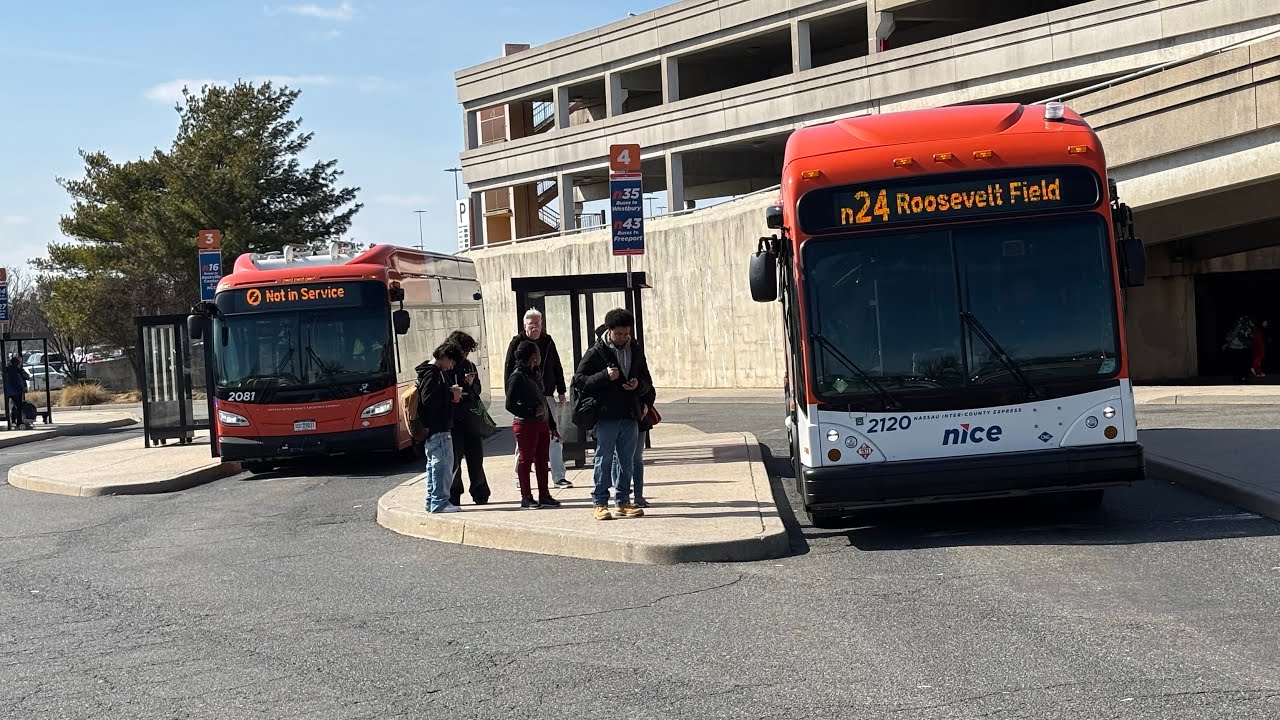 NICE Bus: Bus Action at Roosevelt Field - YouTube