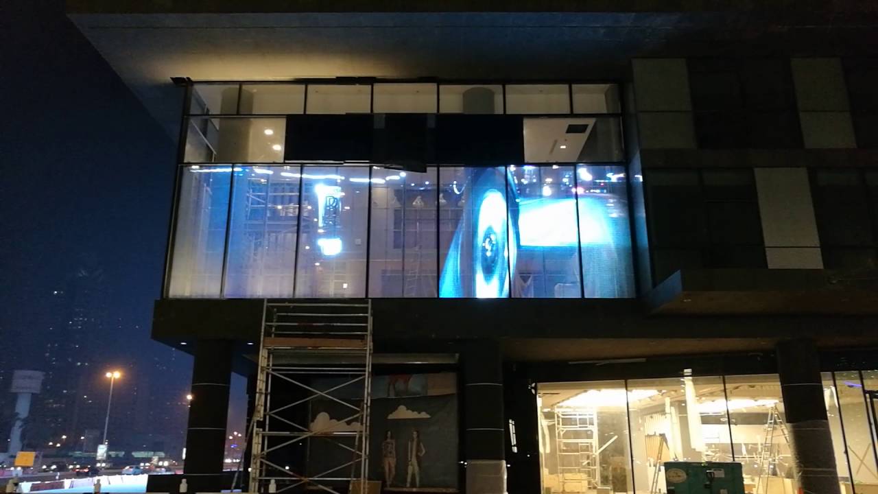 Glass LED display for Rolls Royce car showroom - YouTube