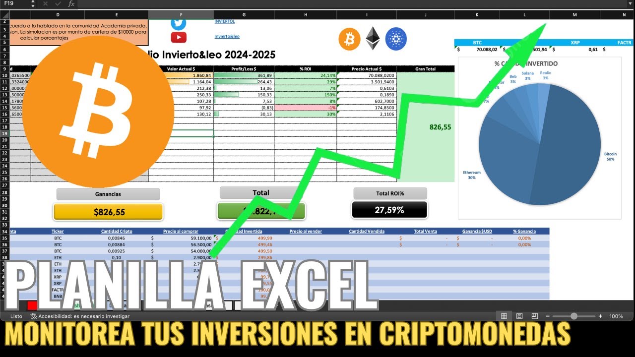 Planilla Excel para CALCULAR tus inversiones en criptomonedas ! - YouTube