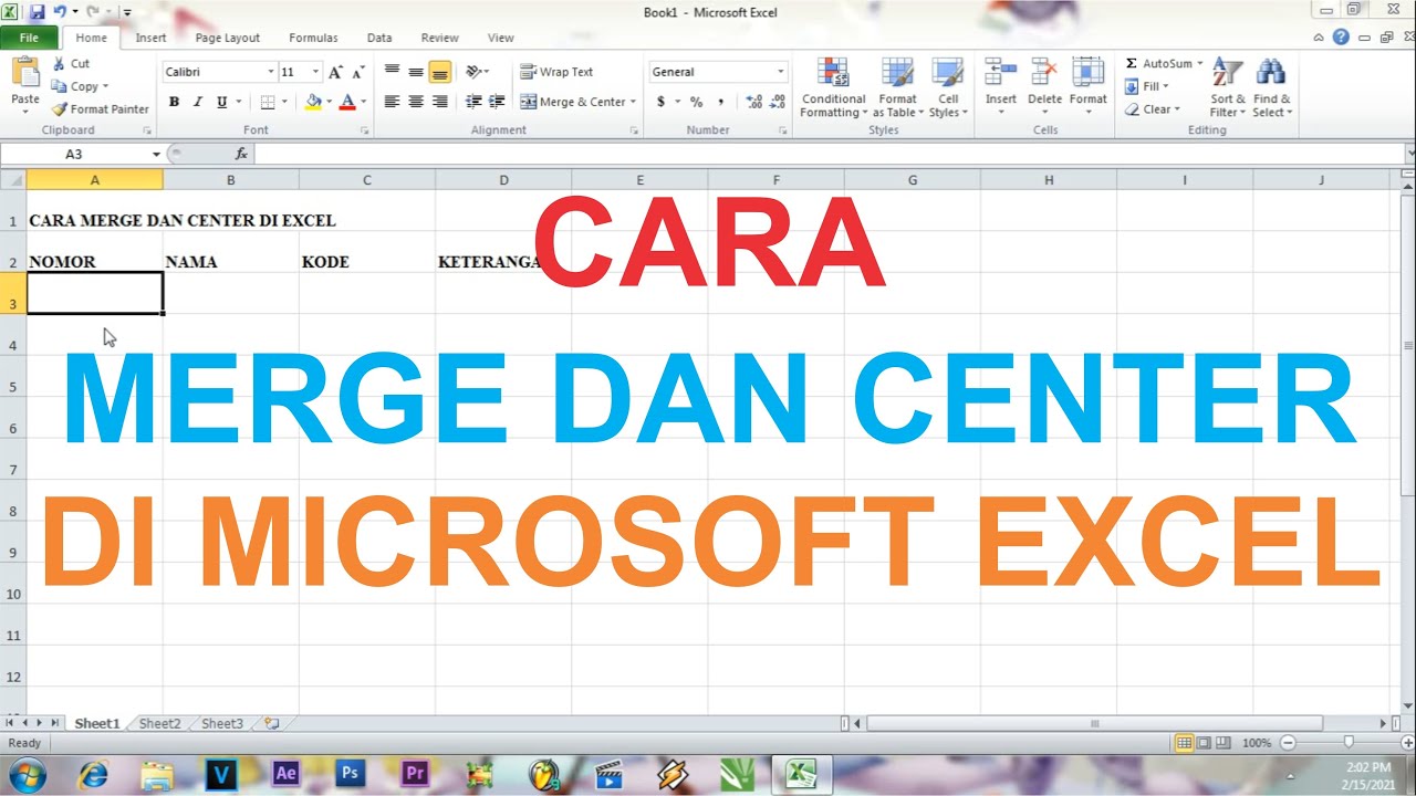 Cara Merge dan Center di Microsoft Excel - YouTube