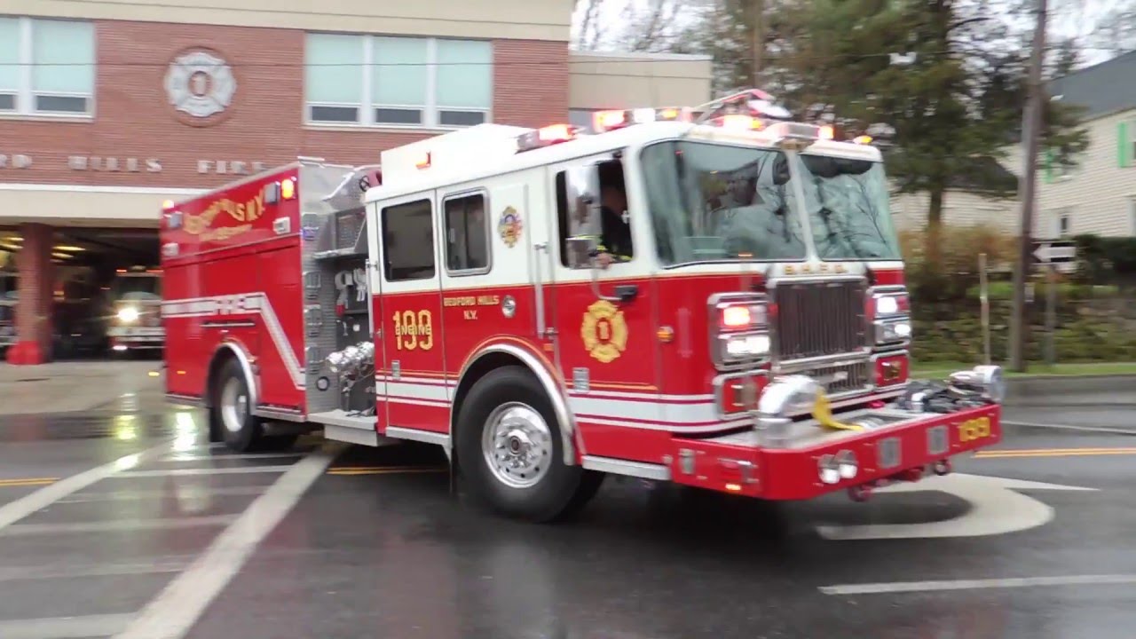 Bedford Hills FD Engine 199 + Tower Ladder 57 + Engine 198 + Rescue 10 ...