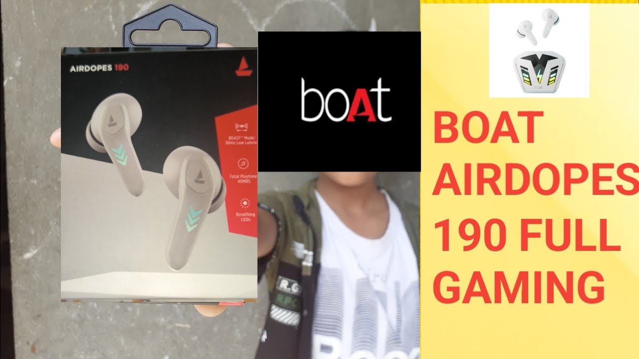 boAt airdopes 190 unboxing & review ( 50 ms low latency ) Full Gaming ...