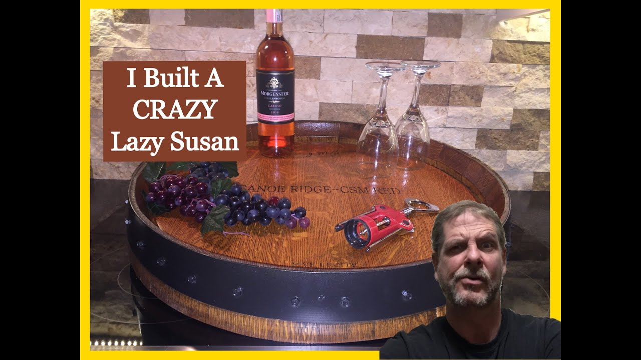 How to build a lazy Susan turntable from a wine barrel - Lazy Susan DIY ...