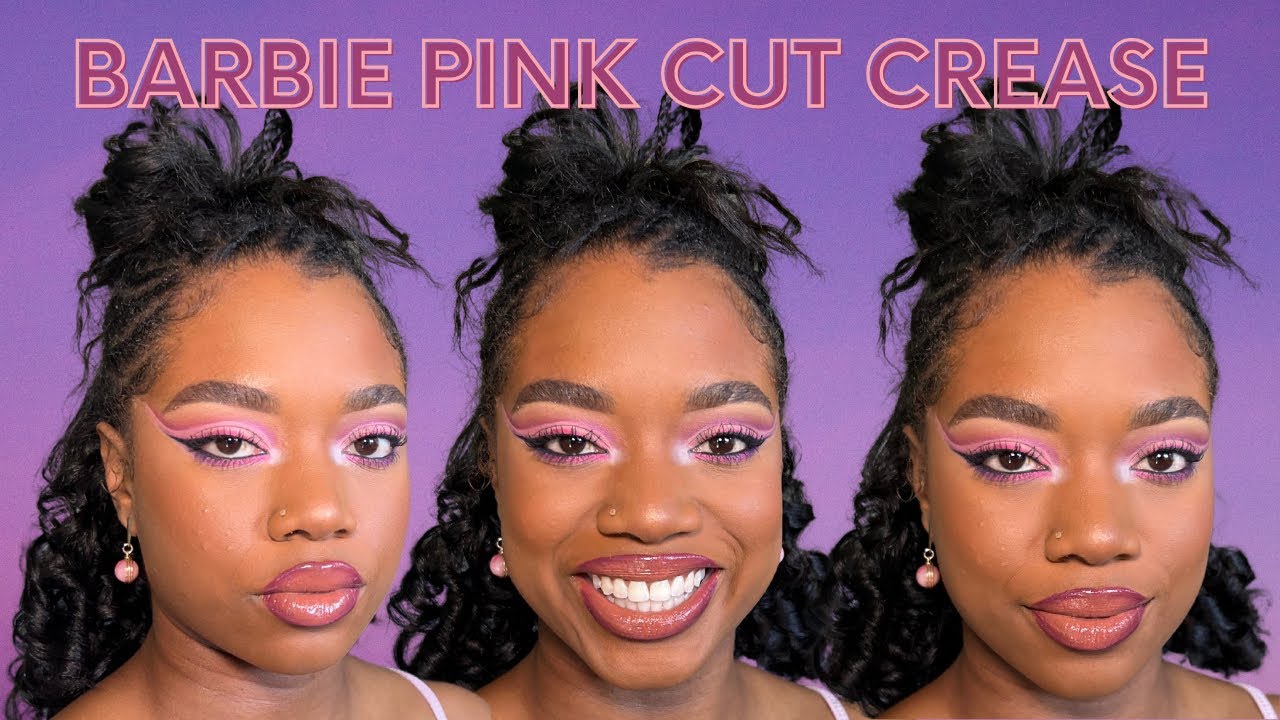 Pink Cut Crease | Affordable Makeup | Black Barbie /Valentines Day Look ...