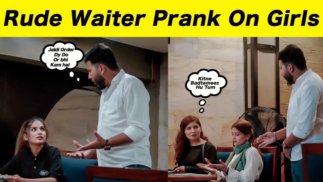 Angry Waiter Prank On Cute Girls - Part 2 - Sharik Shah Pranks - YouTube