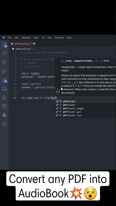 🔥😳Convert any PDF into AudioBook😈| #shorts #pythonprogramming # ...
