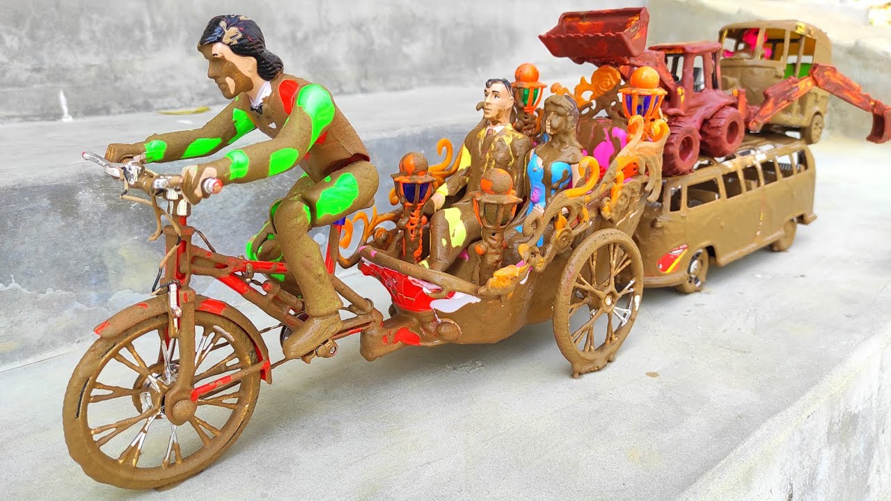 Muddy Auto Rickshaw And Taxi Accident Pulling Out Jcb And Water Jump ...