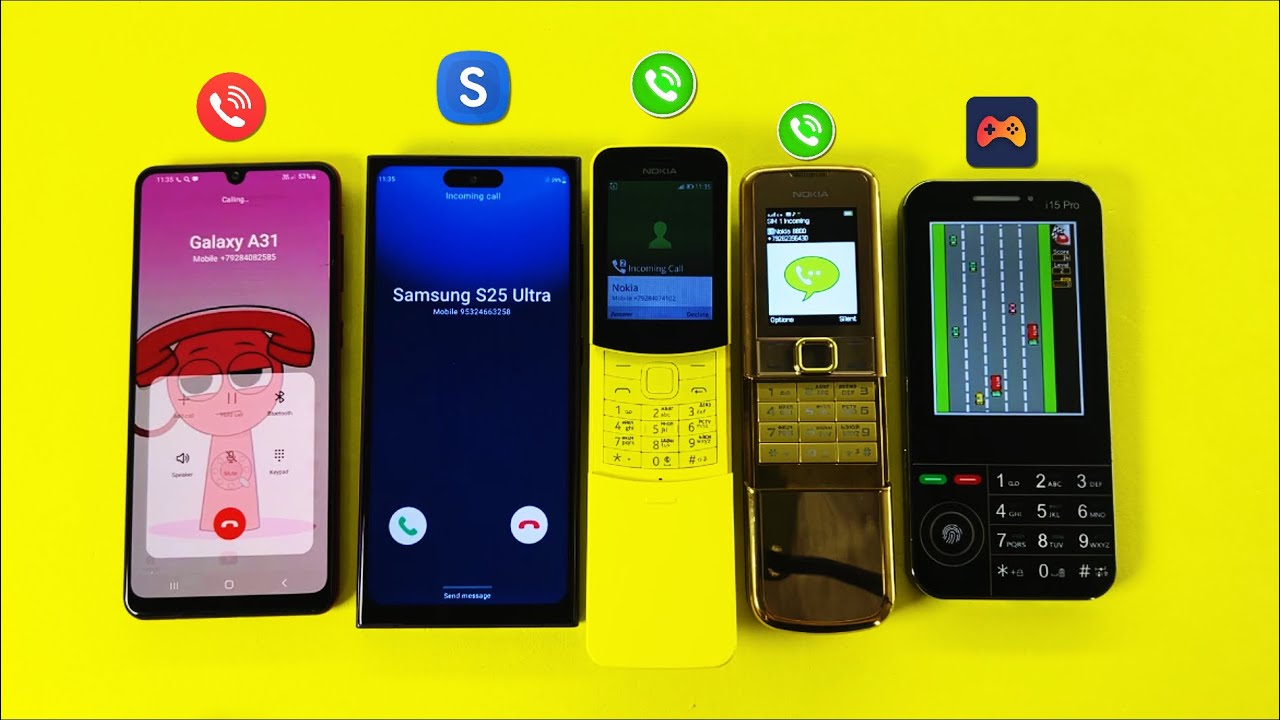 Samsung S25 Ultra + Nokia 8810 + Nokia 8110 + Samsung A31 Incoming ...