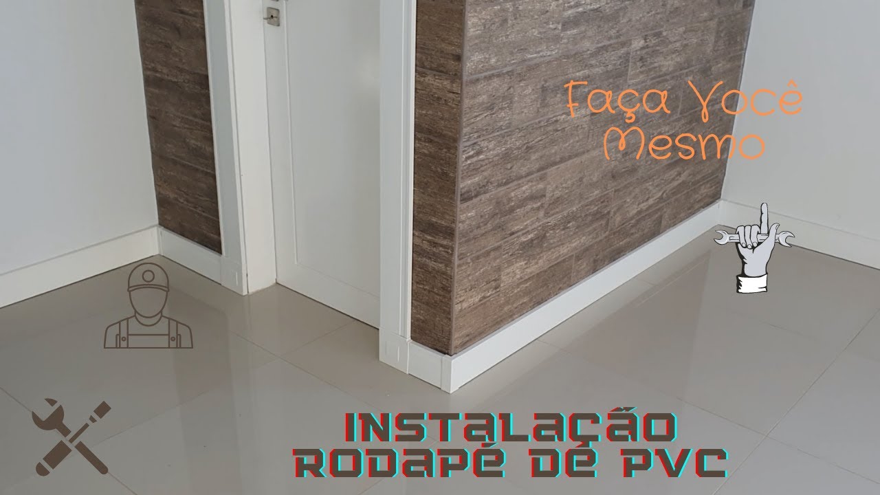 Instalação Rodapé de PVC cantos prontos faça você mesmo - YouTube