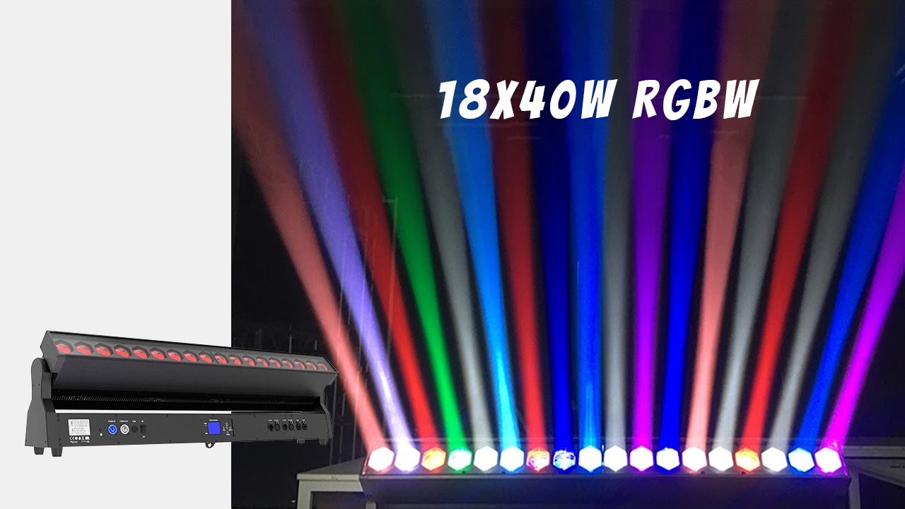 18x40W RGBW Moving Head | LED Pixel Bar Light - YouTube