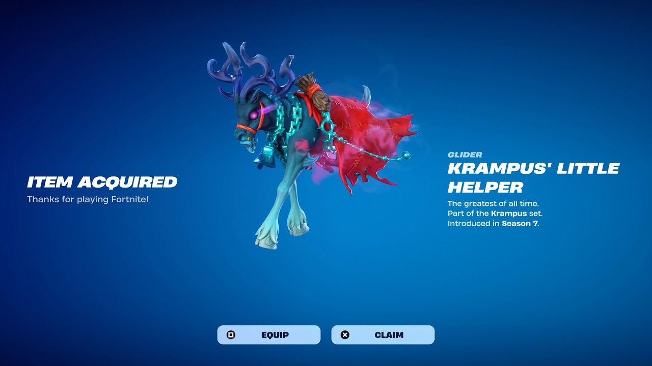 How To Get Krampus Little Helper Glider NOW FREE In Fortnite! - YouTube