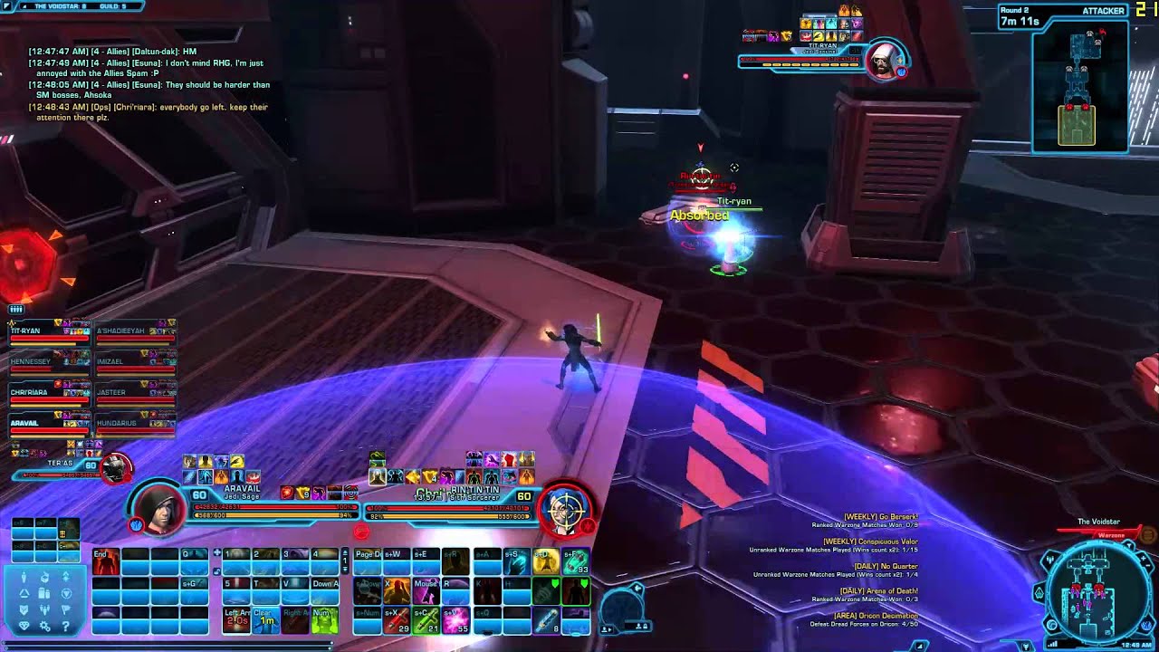 SWTOR PvP - Telekinetics Sage - Voidstar (9/4/2015) - YouTube