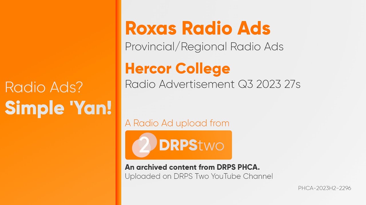 Hercor College Radio Ad Q3 2023 27s (Roxas) - YouTube