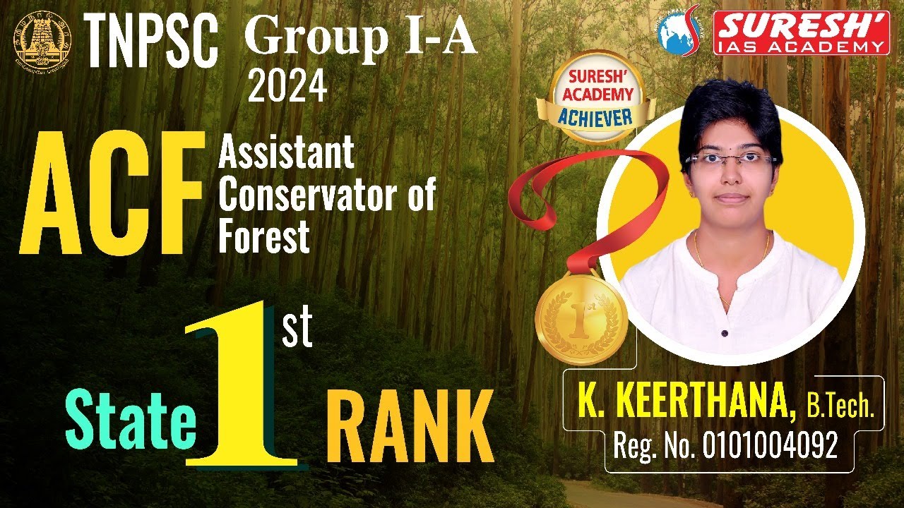 ACF | STATE 1ST RANK | K.KEERTHANA | Suresh IAS Academy - YouTube