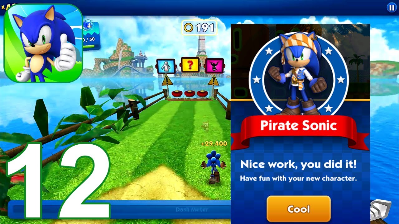 Sonic Dash New Character Pirate Sonic Android Gameplay - Part 12 - YouTube