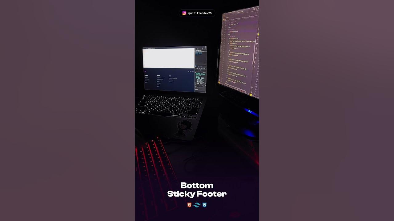 Minimal Bottom Sticky Footer (#web-development project) built using #html and #tailwindcss - YouTube