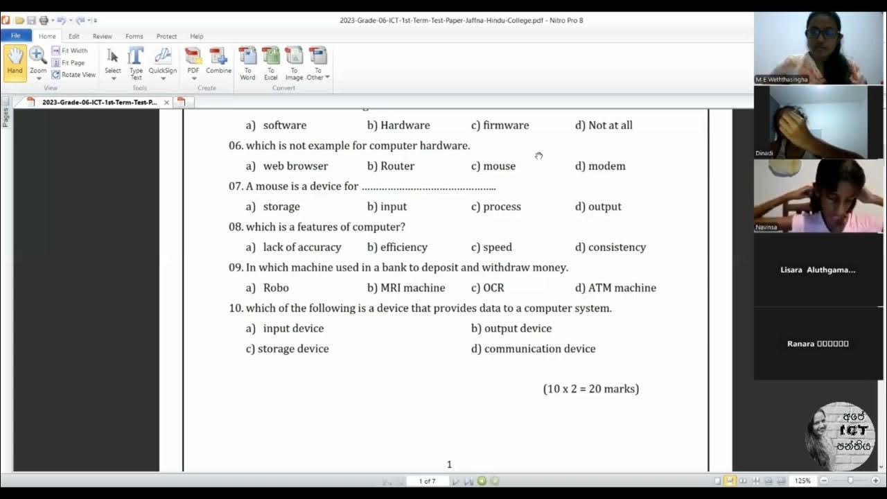 Grade 6 ICT English Medium Past papers discussion @ApeICTPanthiya-ByMaduka #pastpapers#grade6ict ...
