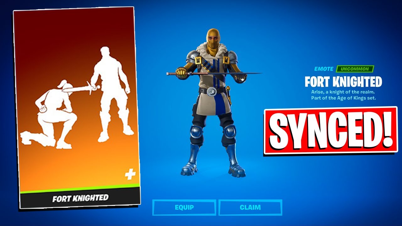 *NEW* FORT KNIGHTED Synced Emote GAMEPLAY! (Fortnite Battle Royale ...
