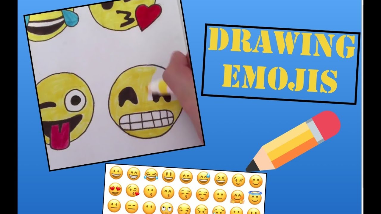 Drawing 4 different Emoji's // Speed Drawing - YouTube