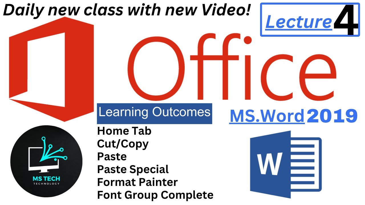 Microsoft 2019/MS.Word/Home Tab/Lecture 4 - YouTube