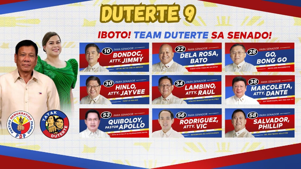 Duterte 9 - Vote Straight PDP-LABAN - YouTube