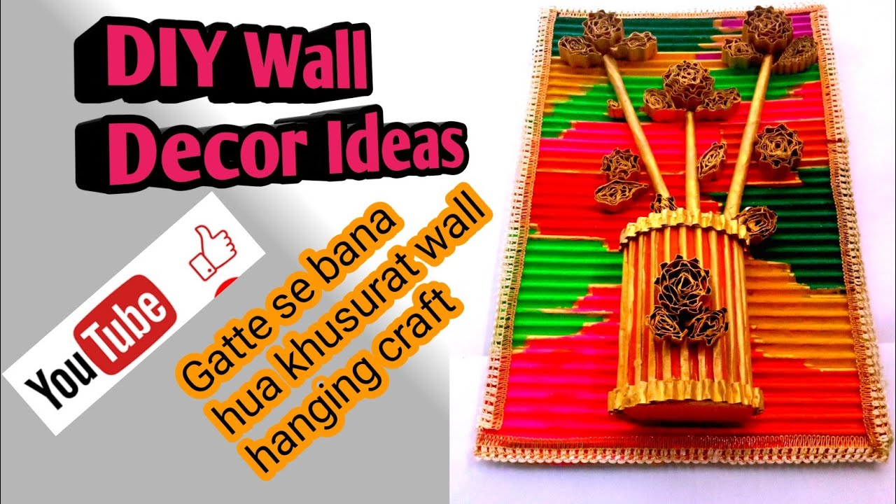 DIY Wall Decor Ideas/Wall hanging craft ideas/Gatte se bana khubsurat ...