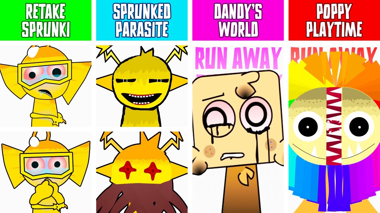 ALL RETAKE! OG VS Sprunki VS Sprunked VS Parasite VS Dandys World VS ...