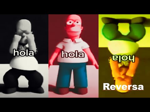 hola de homero bailando con diferentes efectos
