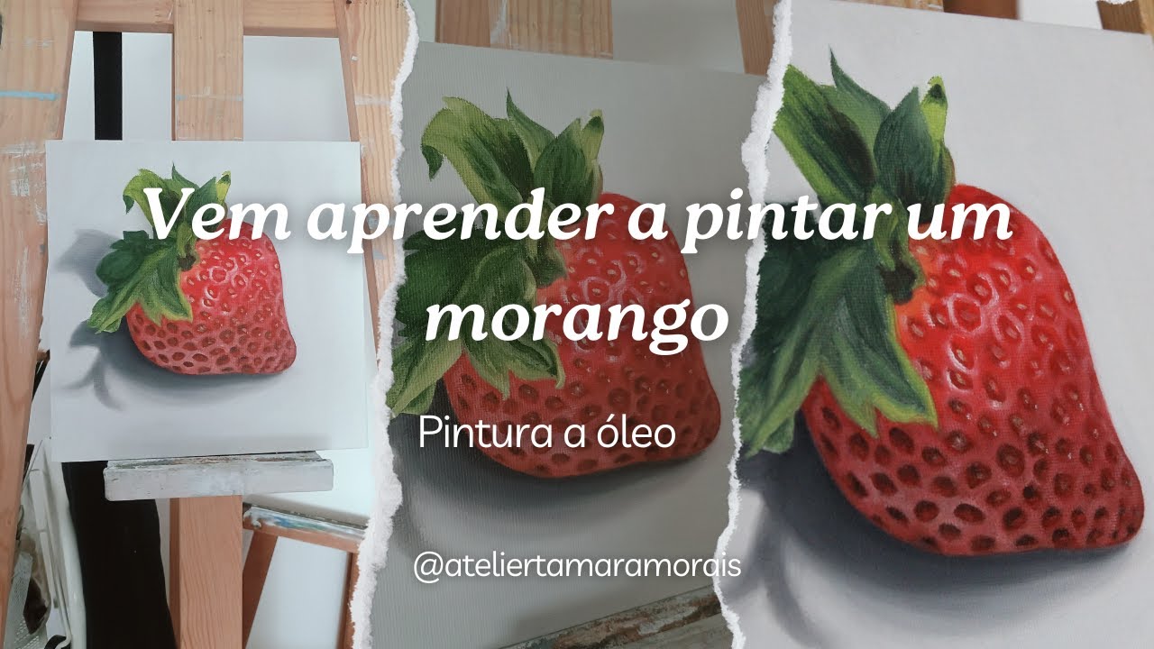 Como pintar um morango - Passo a passo - Pintura a óleo - YouTube