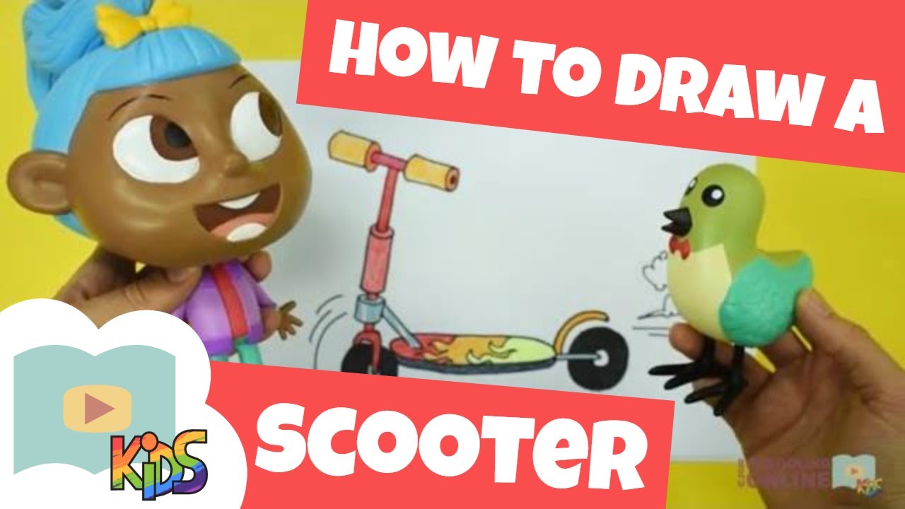 How to Draw a Scooter: Arts and Crafts for Kids - YouTube