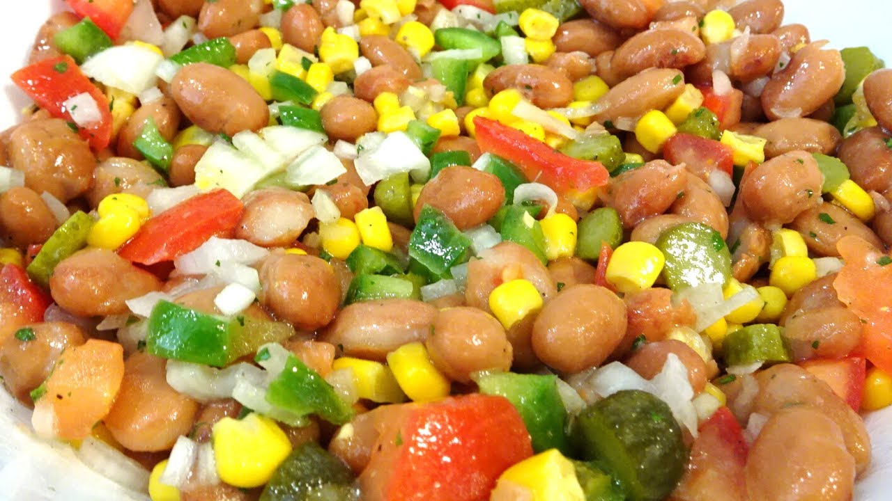 Como hacer una Ensalada de frijoles colorados, ensalada de frijol, # ...