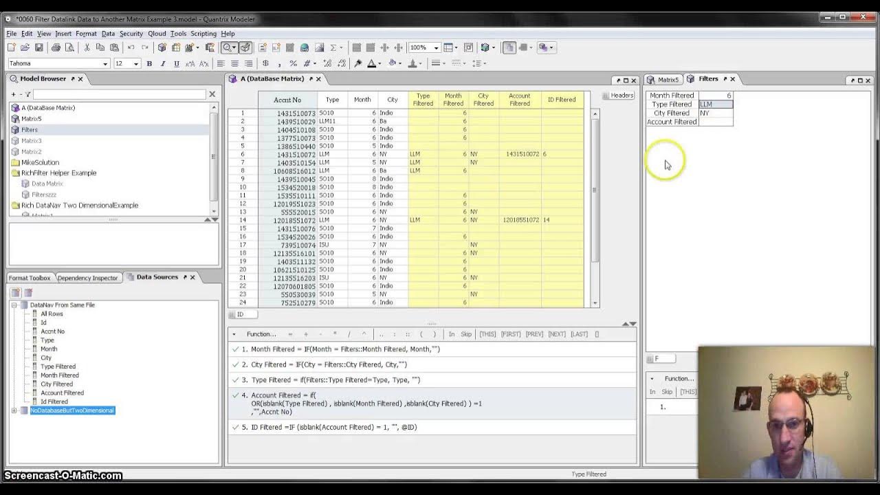 Learn Quantrix Modeler:Filter Data to Another Matrix Example 3 Episode #0060 - YouTube