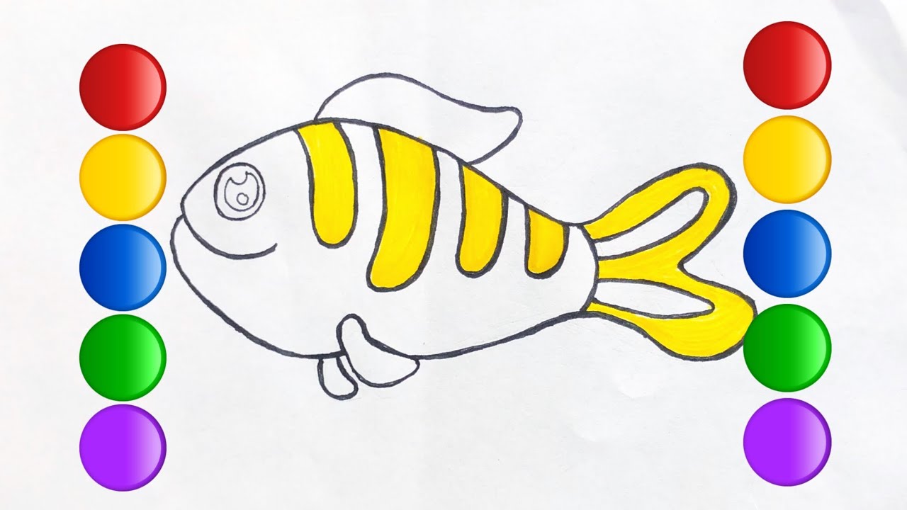 How to draw fish for kids drawing || easy kids drawing - YouTube