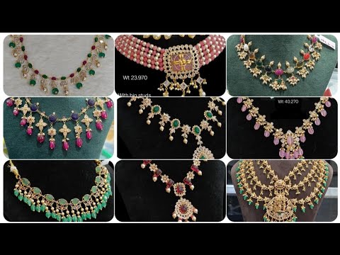 Stones necklace sets in gold| kdm sets| colourful stone neck sets| # ...