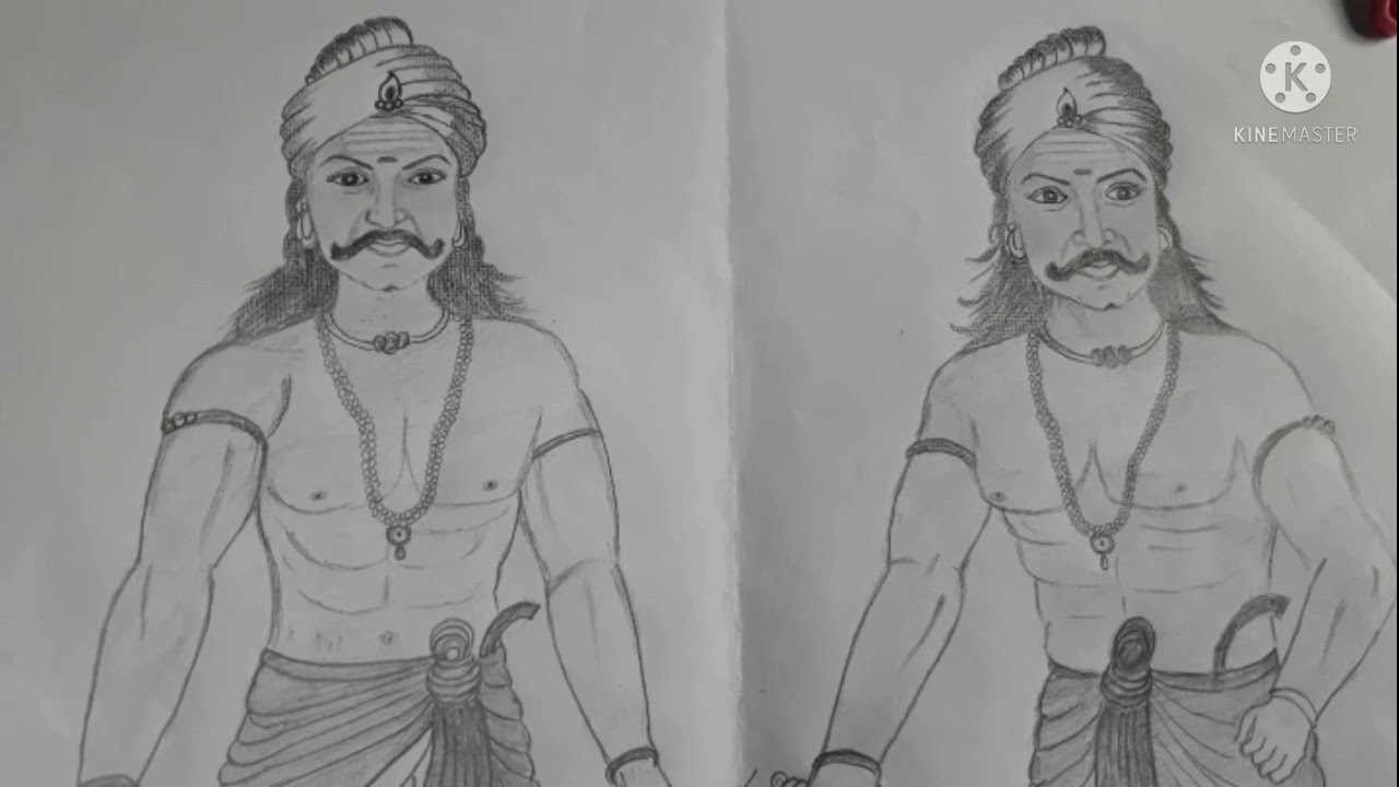 how to draw maruthu pandiargal - YouTube