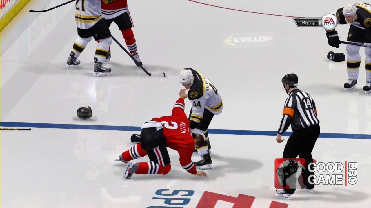 NHL 14 - Bruins vs Blackhawks Gameplay [HD] - YouTube