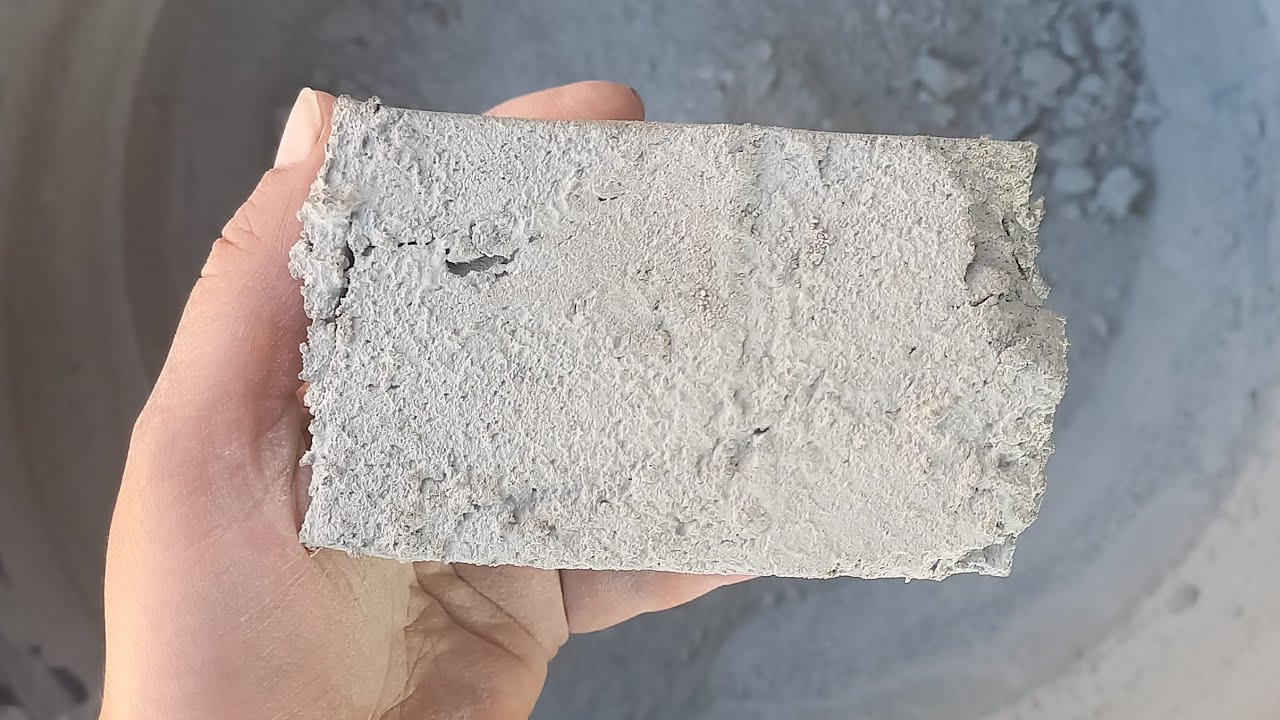 Grey dirt Edible clay dry crumbling in tub with Sifting - YouTube