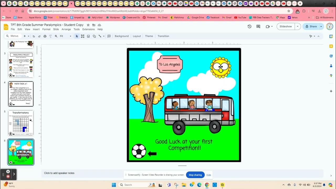 8th Grade Math Project PBL - Earn Your Way to the Paralympics - YouTube