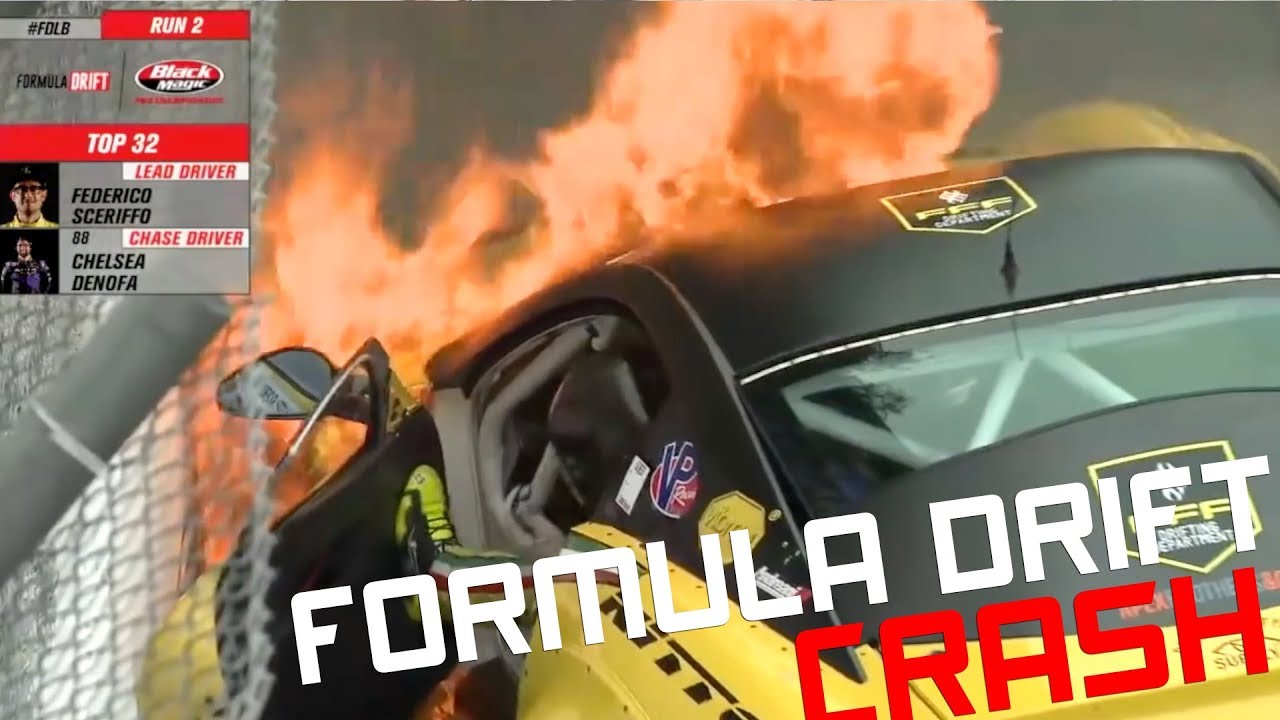 Ferrari on Fire at Formula Drift Long Beach - YouTube