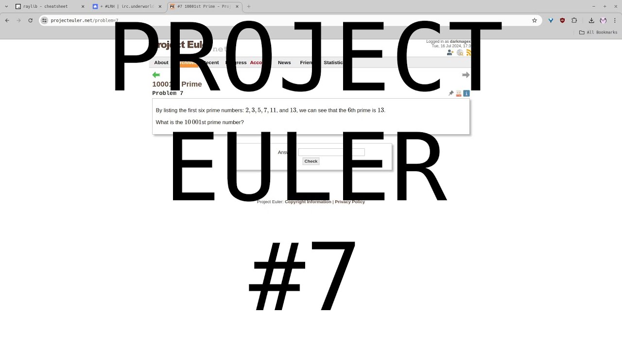 Project Euler 7 Youtube