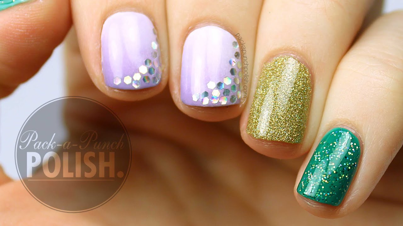 Simple Mermaid Inspired Nail Art Tutorial For Short Nails ...