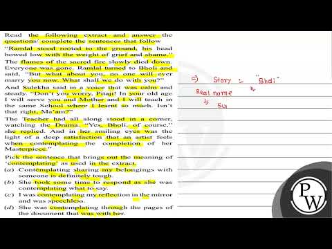 Read the following extract and answer the questions/ complete the ...