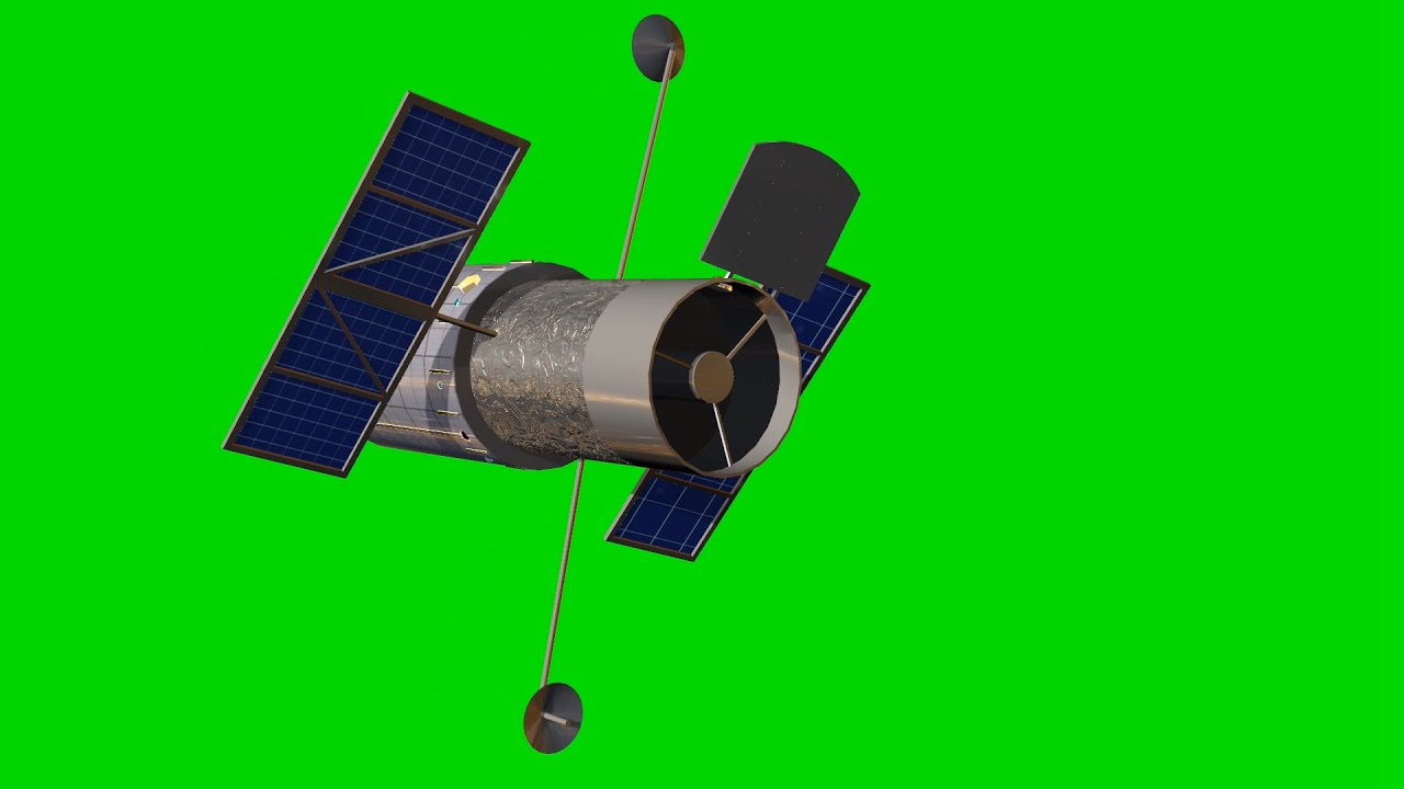 Hubble Space Telescope fly by - green screen 2 - YouTube