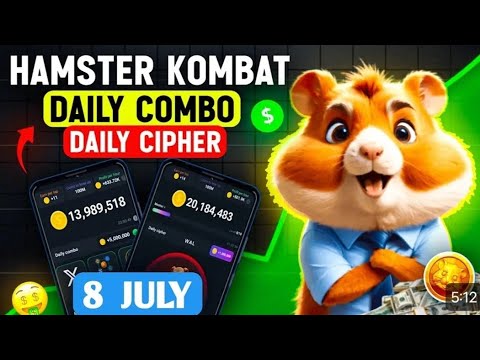 Daily Cipher Code Hamster Kombat Daily combo 8 july 2024 Hamster, daily cipher 1 M - YouTube