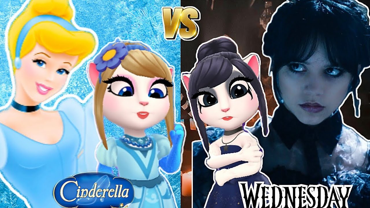 Wednesday Addams family 🖤 Cinderella Princess 💙 My Talking Angela 2 new ...