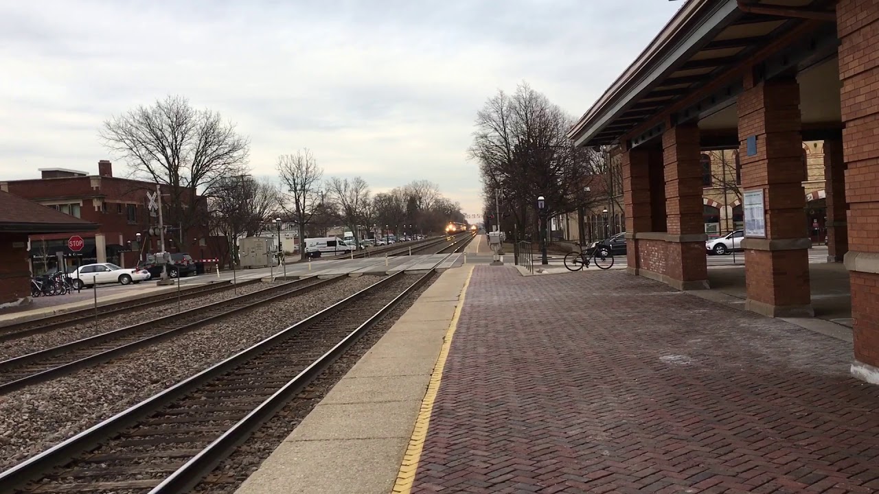 Outbound Metra 211 Express Passing Outbound Metra 113 at Riverside IL ...