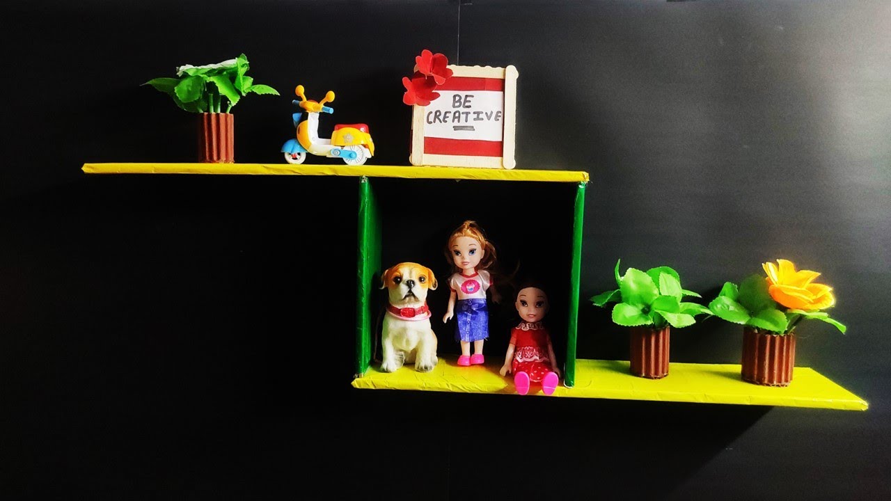 Cardboard wall shelf || Beautiful Cardboard wall shelf design ...